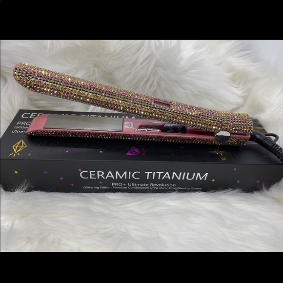 Hair | New Rhinestone Embellished 1 Inch Flat Iron Rose Gold | Poshmark